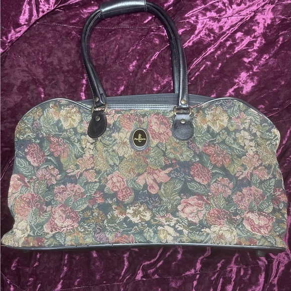 Atlantic | Bags | Vintage Atlantic Floral Tapestry Overnight Bag | Poshmark